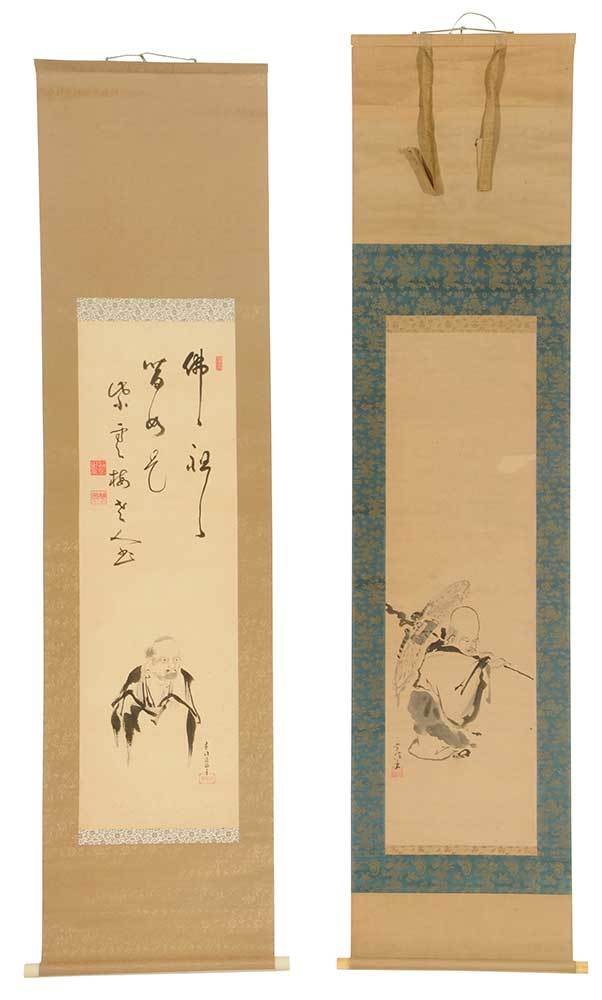 Two Japanese Scrolls, Deities | Barnebys