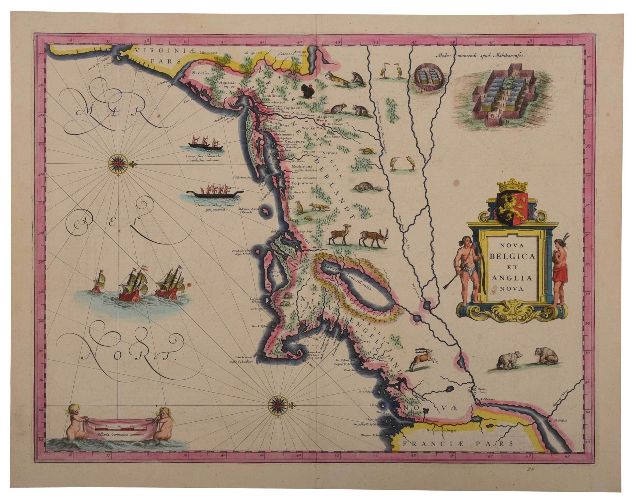 Blaeu - Nova Belgica et Anglia Nova, Map | Barnebys