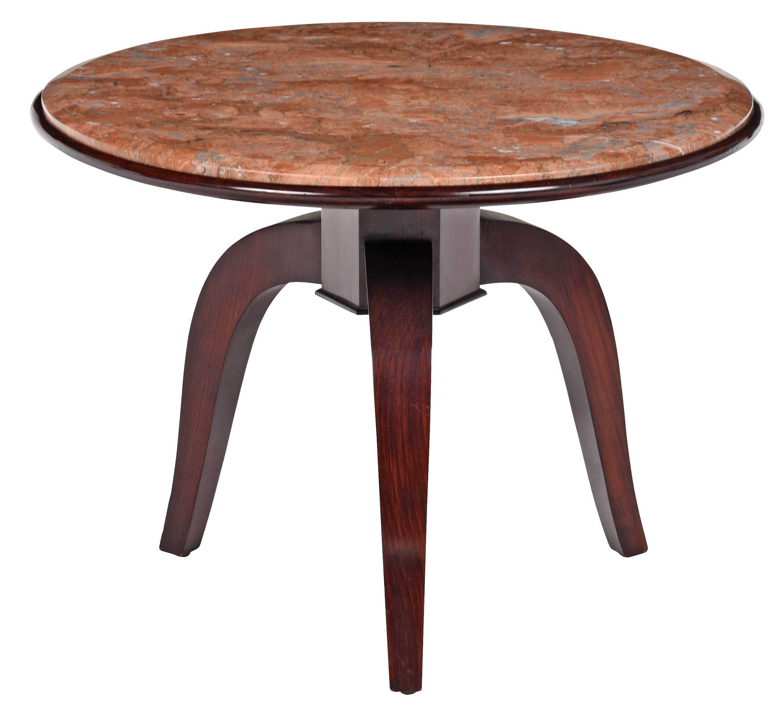 Art Deco Marble Top Circular Low Table | Barnebys
