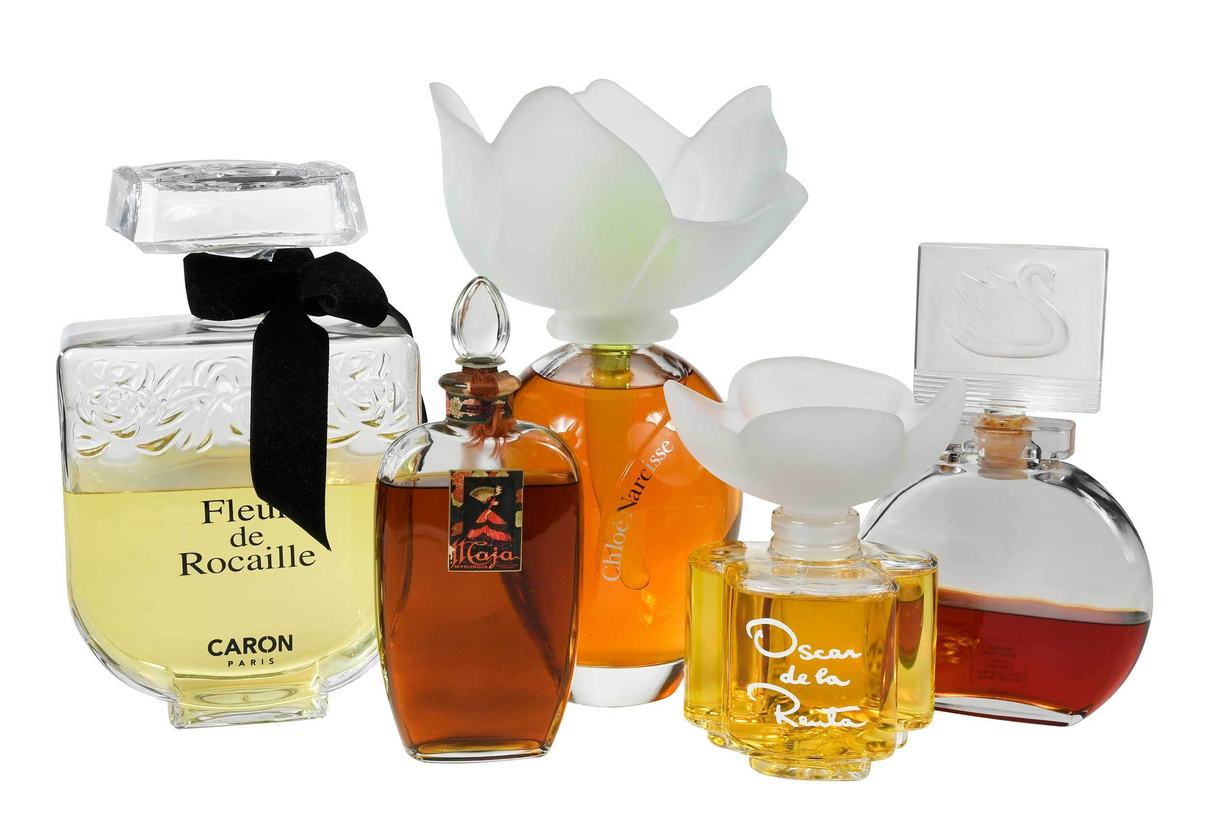 Five Glass Factice and Perfume Bottles | Barnebys